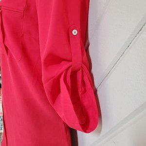 H&M | Tops | Hm Amaranth Sheer Button Down Blouse | Poshmark